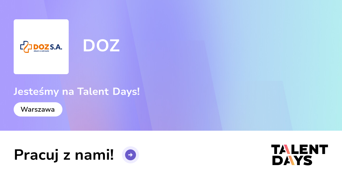 DOZ - Praca, Praktyki, Targi pracy | Talentdays.pl